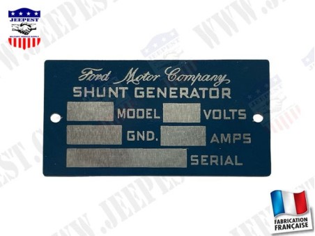 PLATE DATA GENERATOR FORD GPW