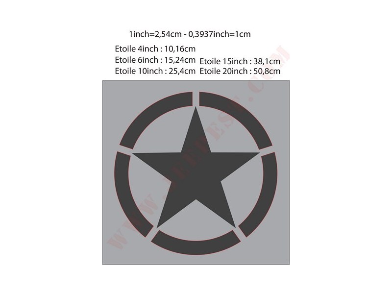 STAR 4 INCH WITH RING STENCIL STICKER