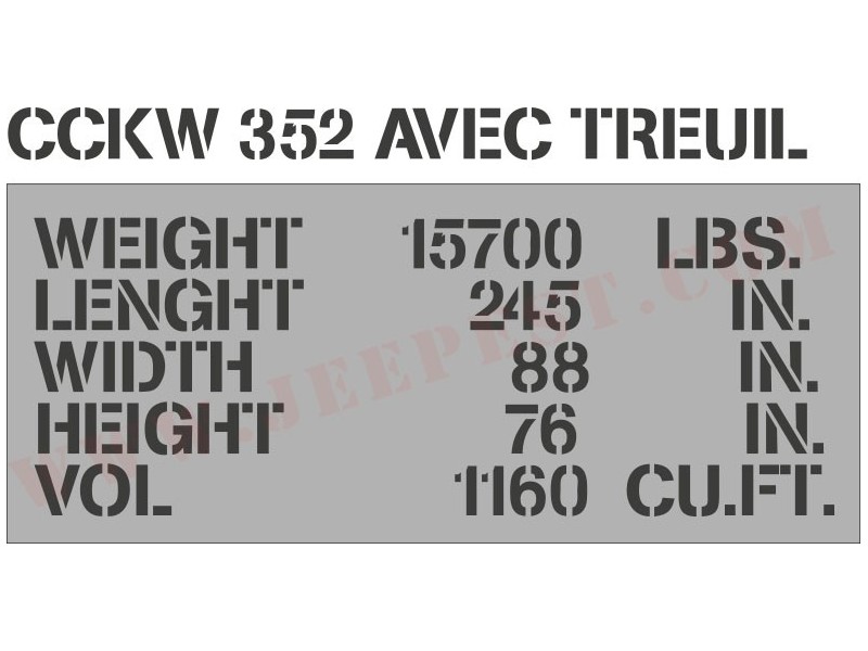 STENCIL"SHIPPING 352 WINCH"STICKER