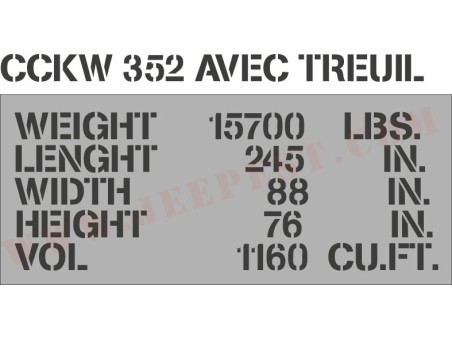 STENCIL"SHIPPING 352 WINCH"STICKER
