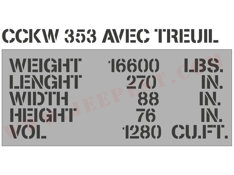 STENCIL"SHIPPING 353 WINCH"STICKER