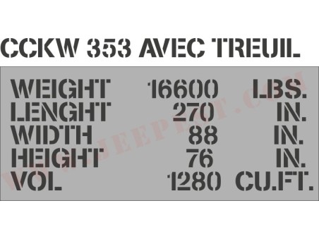 STENCIL"SHIPPING 353 WINCH"STICKER