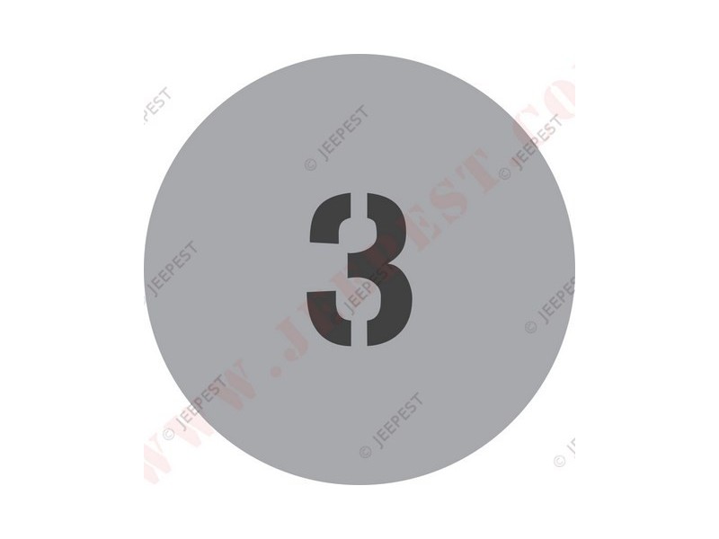 STENCIL "3" TONNAGE PLATE STICKER